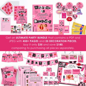 5x Mean Girls Water Bottle Labels, Mean Girls Theme Party Decor, the ...