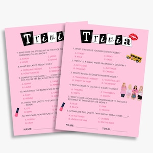 Mean Girls Trivia Game, Mean Girls Theme Party Activity, Quiz Game ...