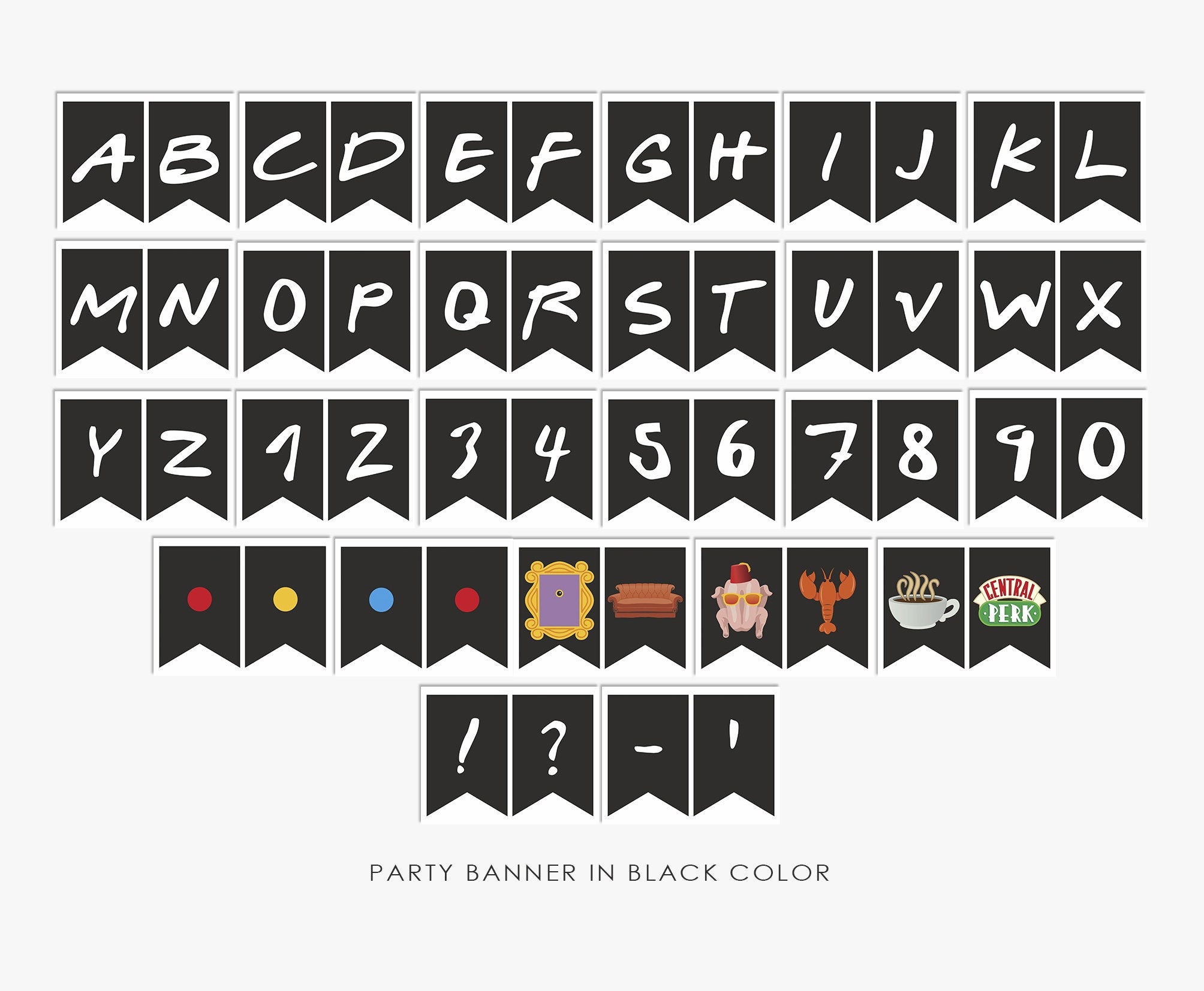 Friends Theme Graduation Party Decor, BUNDLE, Friends Grad Party Banner ...