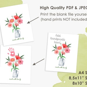 Mother's Day, Flowers Handprint Art Craft, BUNDLE, Gift From Baby, From ...