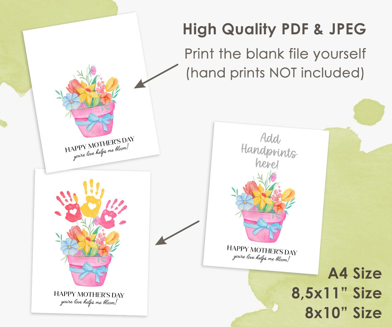 Flower Handprint Art, Mother's Day Craft, Your Love Helps Me Bloom ...