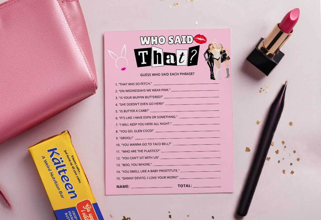 Who Said That, Mean Girls Theme Party Game, Mean Girls Birthday ...