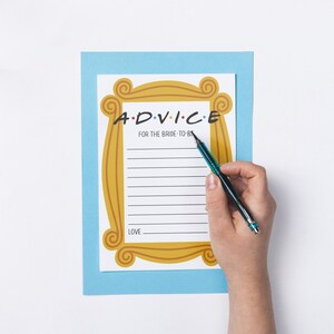 Advice Card for the Bride-to-be, Friends Theme Bridal Shower Party ...