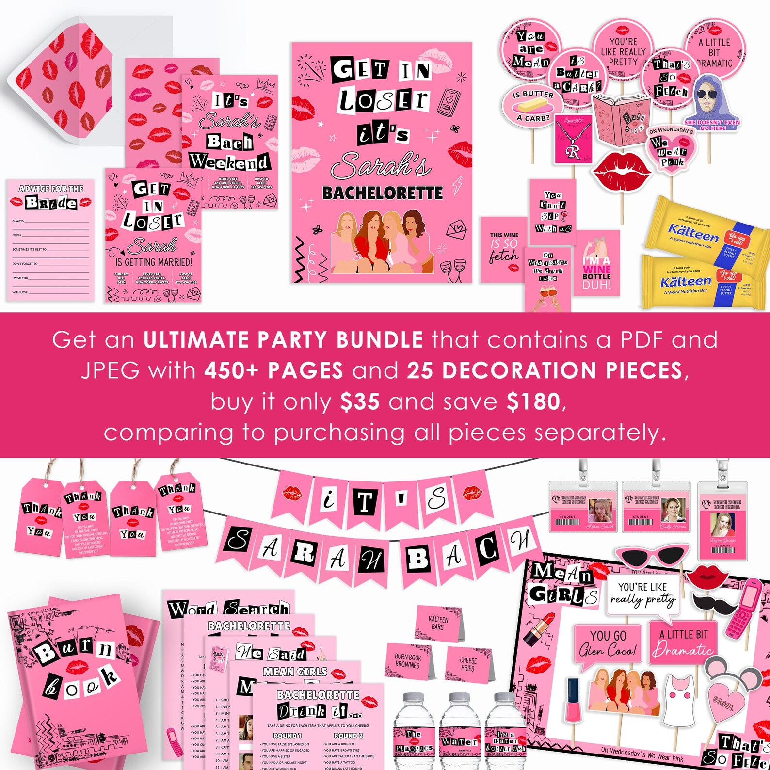 2x Mean Girls ID Badges, Editable, North Shore High School Student ...