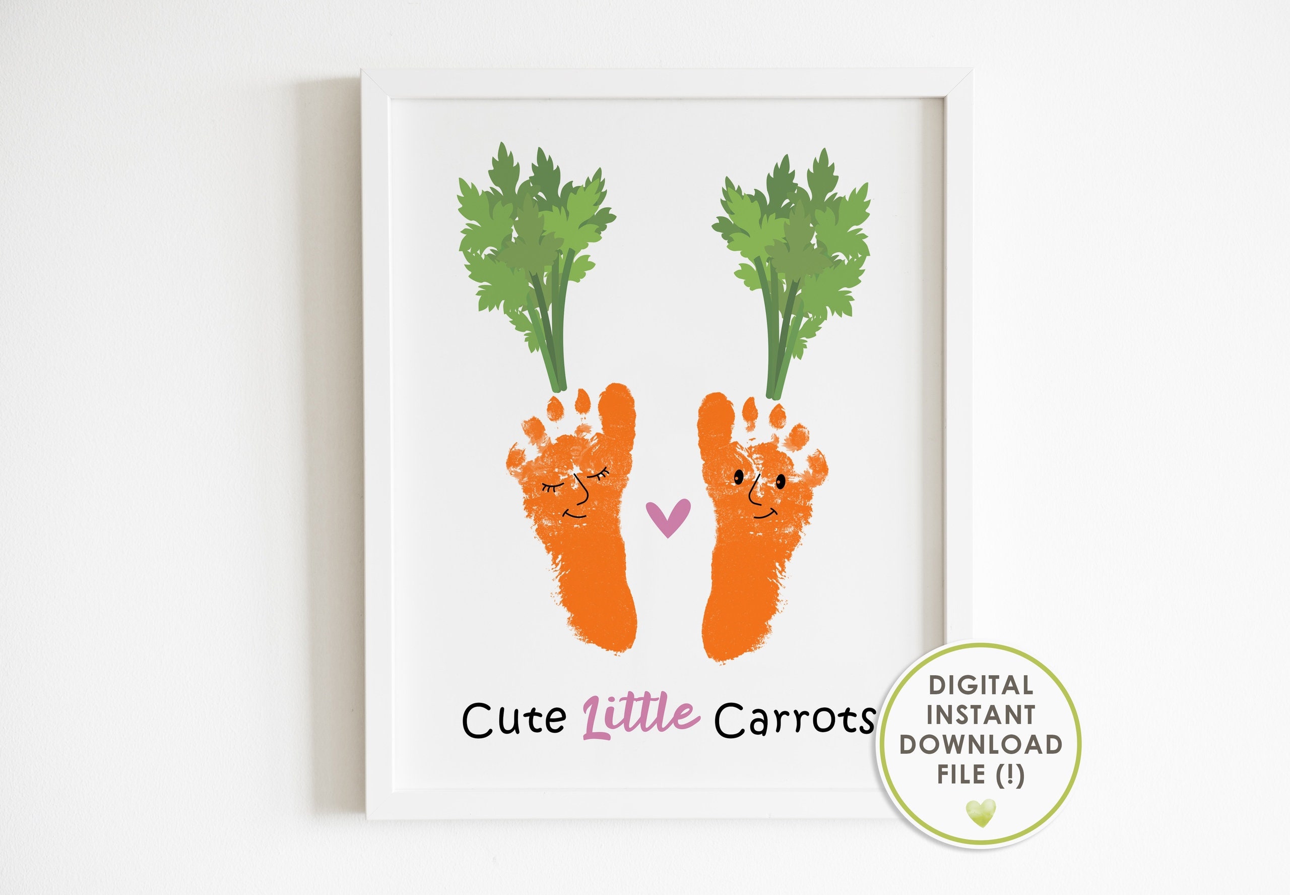 Easter Footprint Art, Crafts for Kids, Cute Little Carrots, Carrot ...