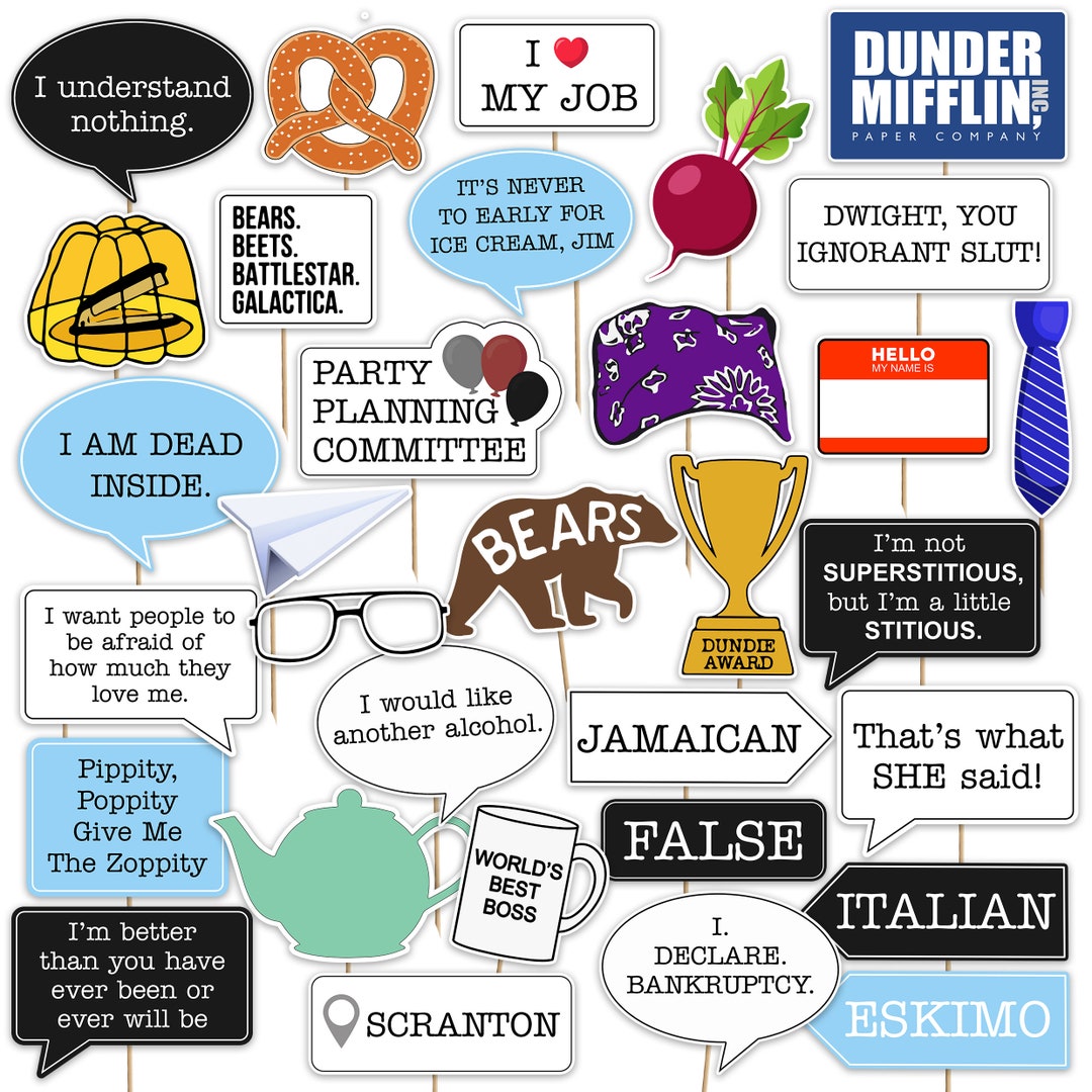 The Office Photo Booth Props, the Office Theme Party Supplies, DIY ...