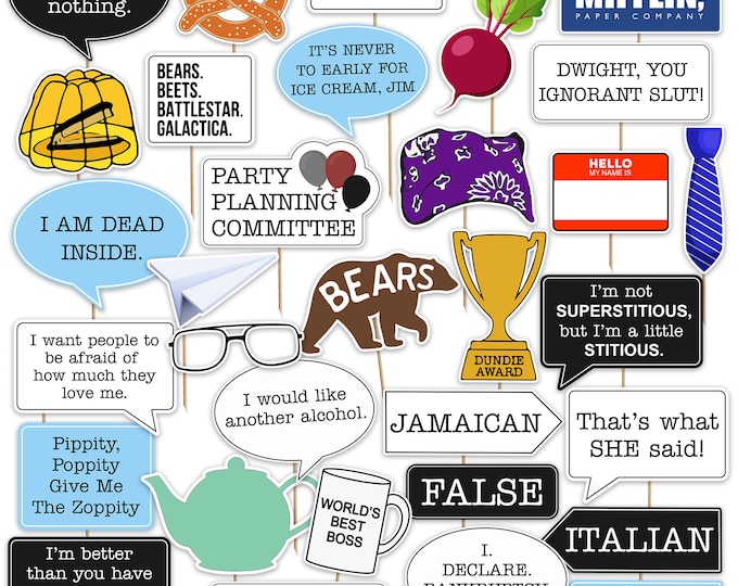 The Office Printable Cutouts, the Office Theme, Office Birthday Party ...