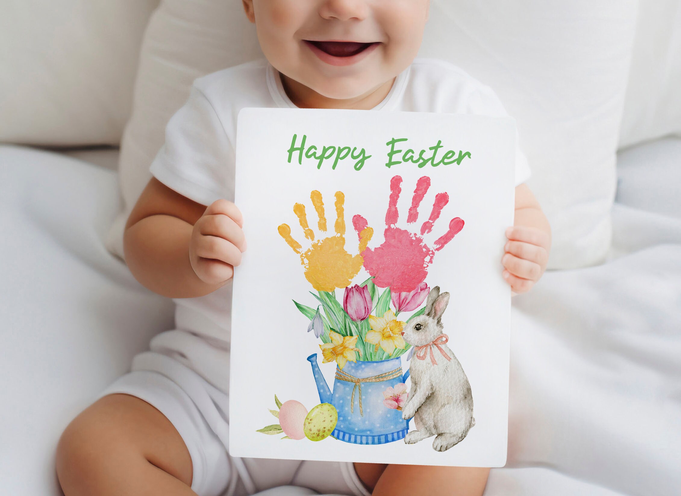 Easter Handprint Art, Flower Bouquet, Crafts for Kids, Preschool ...