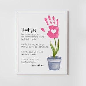 Teacher Appreciation Handprint Art, DIY, Teacher Thank You Gift, End of ...