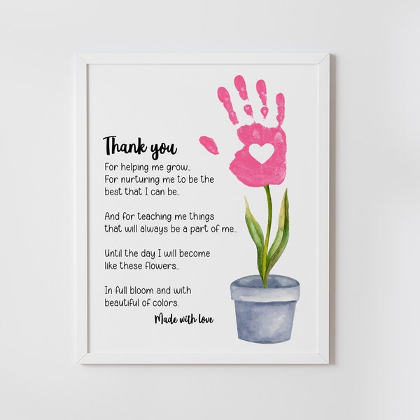 Teacher Appreciation Handprint - Etsy