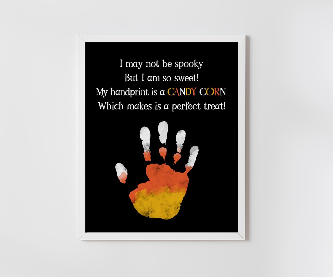 Halloween Handprint Art With Poem, 1st Halloween Keepsake, Preschool ...