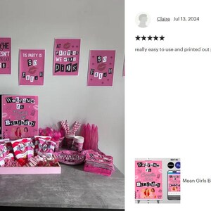 Mean Girls Birthday Welcome Sign, Burn Book Theme, Editable, Canva ...
