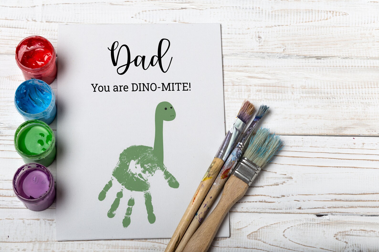 Dinosaur Handprint Art Craft, First Father's Day, Dad You Are DINO_MITE ...