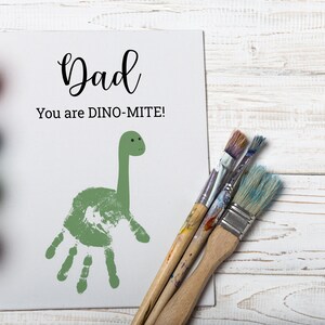 Dinosaur Handprint Art Craft, First Father's Day, Dad You Are DINO_MITE ...