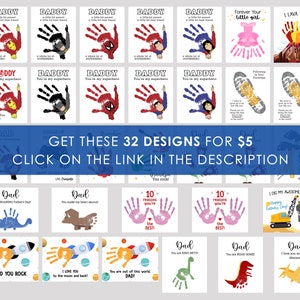 Father's Day Handprint Art Craft, BUNDLE, Superhero Dad, Birthday Gift ...