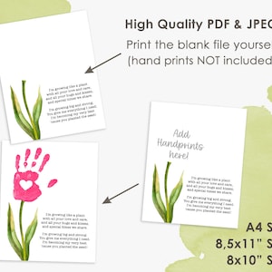 Mother's Day Flower Handprint Art Poem, DIY, Kids Craft, Card, Gift for ...
