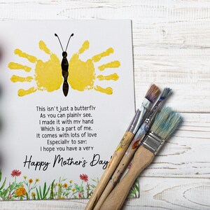 Butterfly Handprint Art Craft, DIY, Mother's Day Gift From Baby, First ...