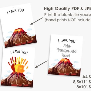 Volcano Handprint Art, Father's Day DIY Gift From Son, I Lava You ...