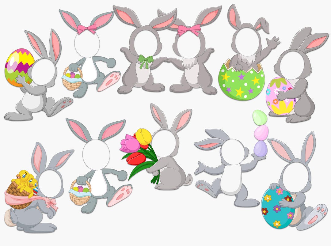 Easter Bunny Add Your Own Face Photo Templates, BUNDLE, Boy | Girl DIY ...