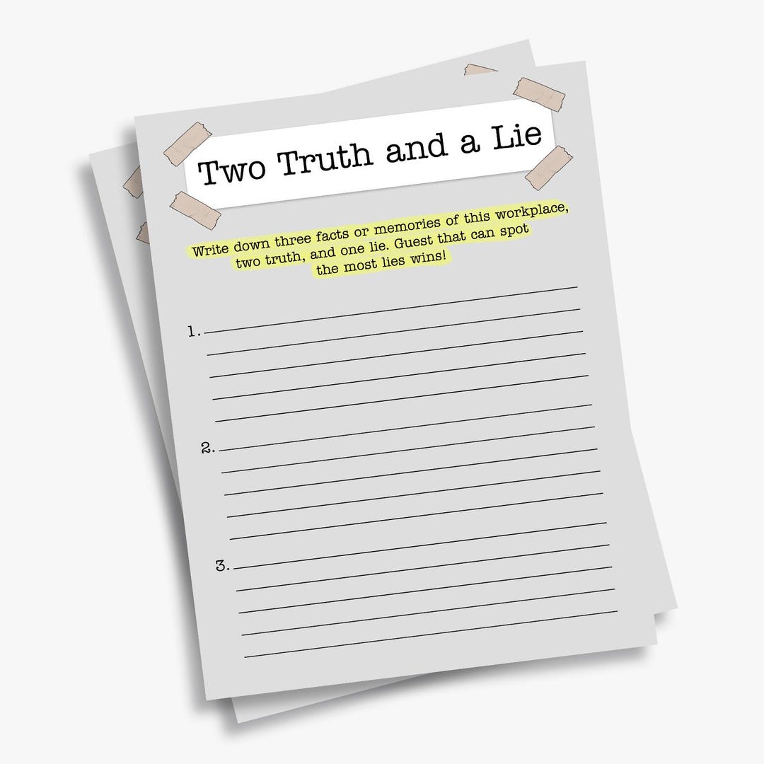 Two Truth and a Lie Game, the Office Theme Party Activity, Office ...