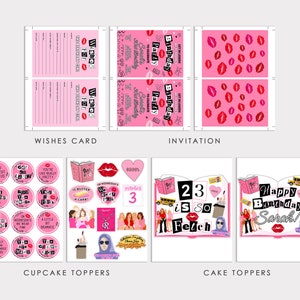 Mean Girls Theme Birthday Party Decor, BUNDLE, Mean Girls Invitation ...