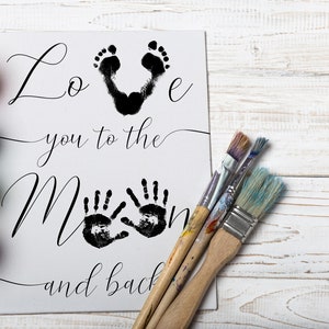 Handprint Art Craft, I Love You to the Moon & Back, Valentine's Day ...