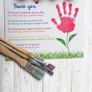 Teacher Appreciation Poem, Handprint Art, DIY, Teacher Thank You Gift ...
