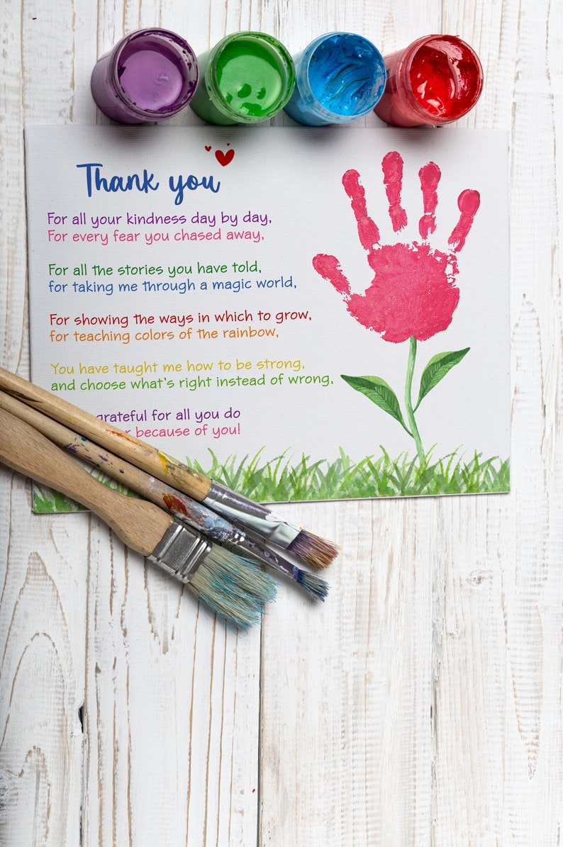 Teacher Appreciation Poem, Handprint Art, DIY, Teacher Thank You Gift ...