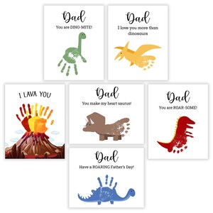 Dinosaur Handprint Art, BUNDLE, First Father's Day, Dinosaurus Theme ...