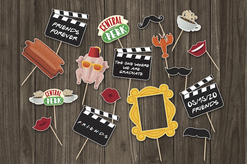 Friends Photo Booth Props, Friends Theme Birthday Party Props, Friends ...