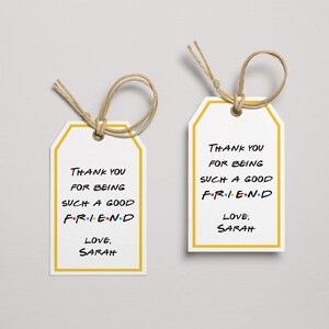 Editable Friends Gift Tag, Friends Theme Birthday Party Favor Tag ...