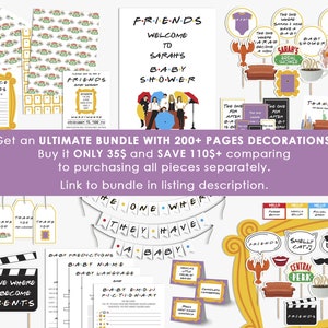 Friends Photo Booth Frame & Props, BUNDLE, Friends Theme Baby Shower ...