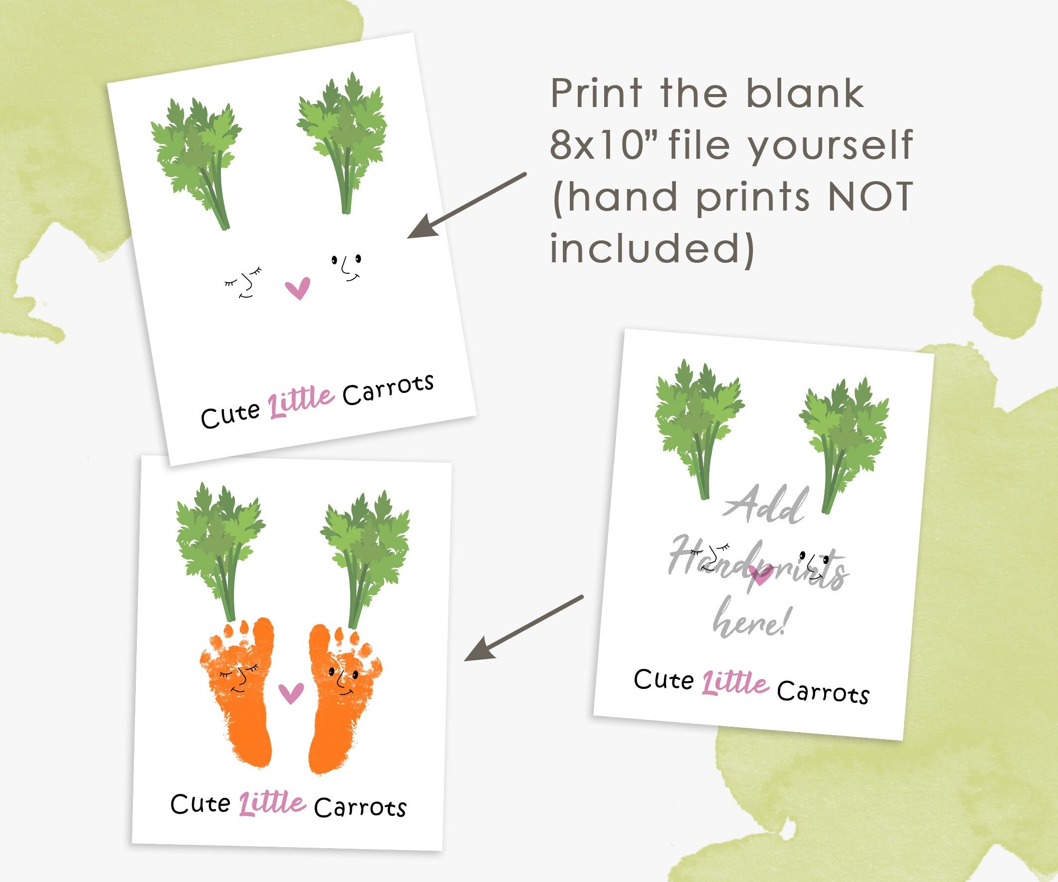 Easter Footprint Art, Crafts for Kids, Cute Little Carrots, Carrot ...