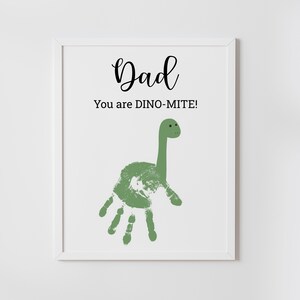 Dinosaur Handprint Art Craft, First Father's Day, Dad You Are DINO_MITE ...