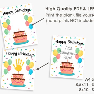 Birthday Cake Handprint Art, Kids Craft, Happy Birthday, Gift From Baby ...