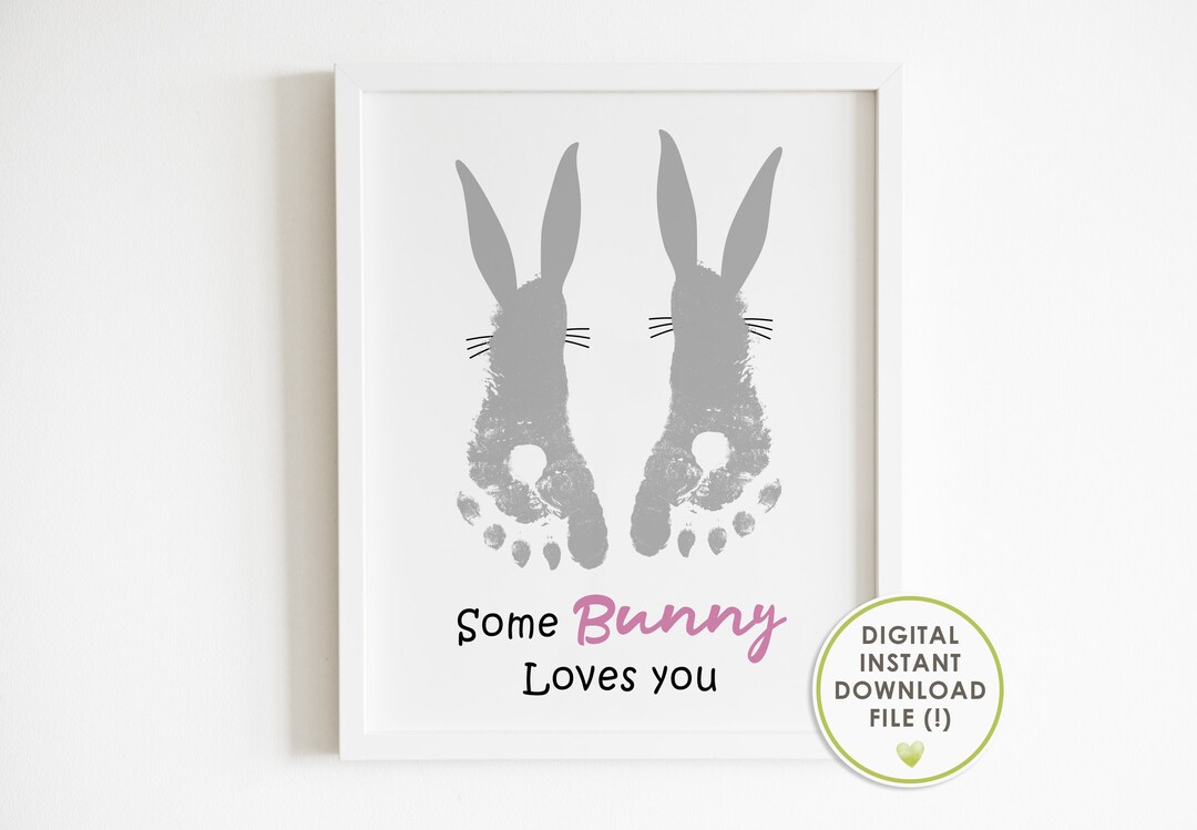 Easter Footprint Art, Crafts for Kids, Cute Bunny Feet, Handprint, 1st ...