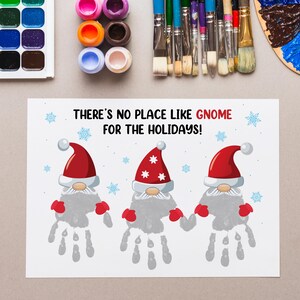 Christmas Gnomes Handprint Art Craft, DIY, Toddler | Preschool Kids ...