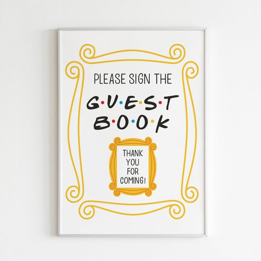 Friends Guest Book Sign, Friends Theme Birthday | Bridal Shower | Baby ...
