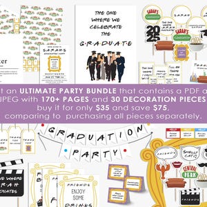 Friends Graduation Invitation Editable Template, Friends Theme Grad ...