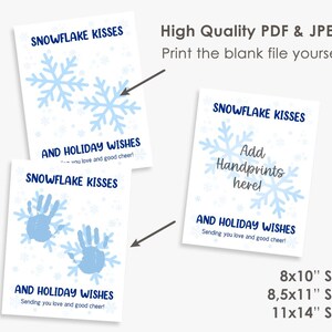 Snowflakes Handprint Art Craft, Christmas Crafts for Kids, Holiday ...