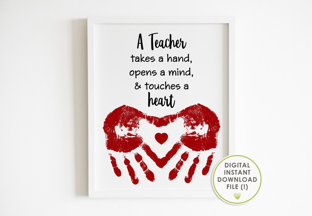 Handprint Art for Teachers, DIY, Crafts for Kids, Teacher Appreciation ...
