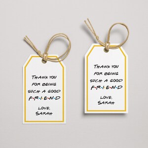 Editable Friends Gift Tag, Friends Theme Birthday Party Favor Tag ...