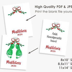 Christmas Mistletoes, Footprint Art, Crafts for Kids, Holiday Memory ...