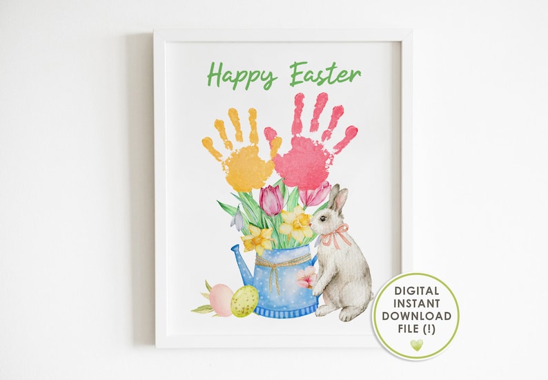 Easter Handprint Art, Flower Bouquet, Crafts for Kids, Preschool ...