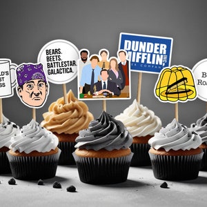 The Office Cupcake Toppers, the Office Theme Party Supplies, DIY ...