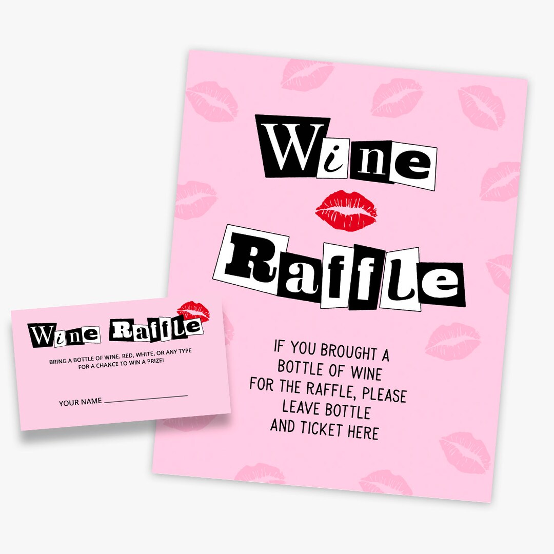 Wine Raffle Game, Mean Girls Theme Bridal Shower Party Activity, Bring ...