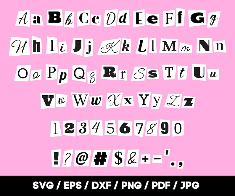 Burn Book Alphabet, Letters + Numbers + Symbols, Burn Book Font, Svg ...