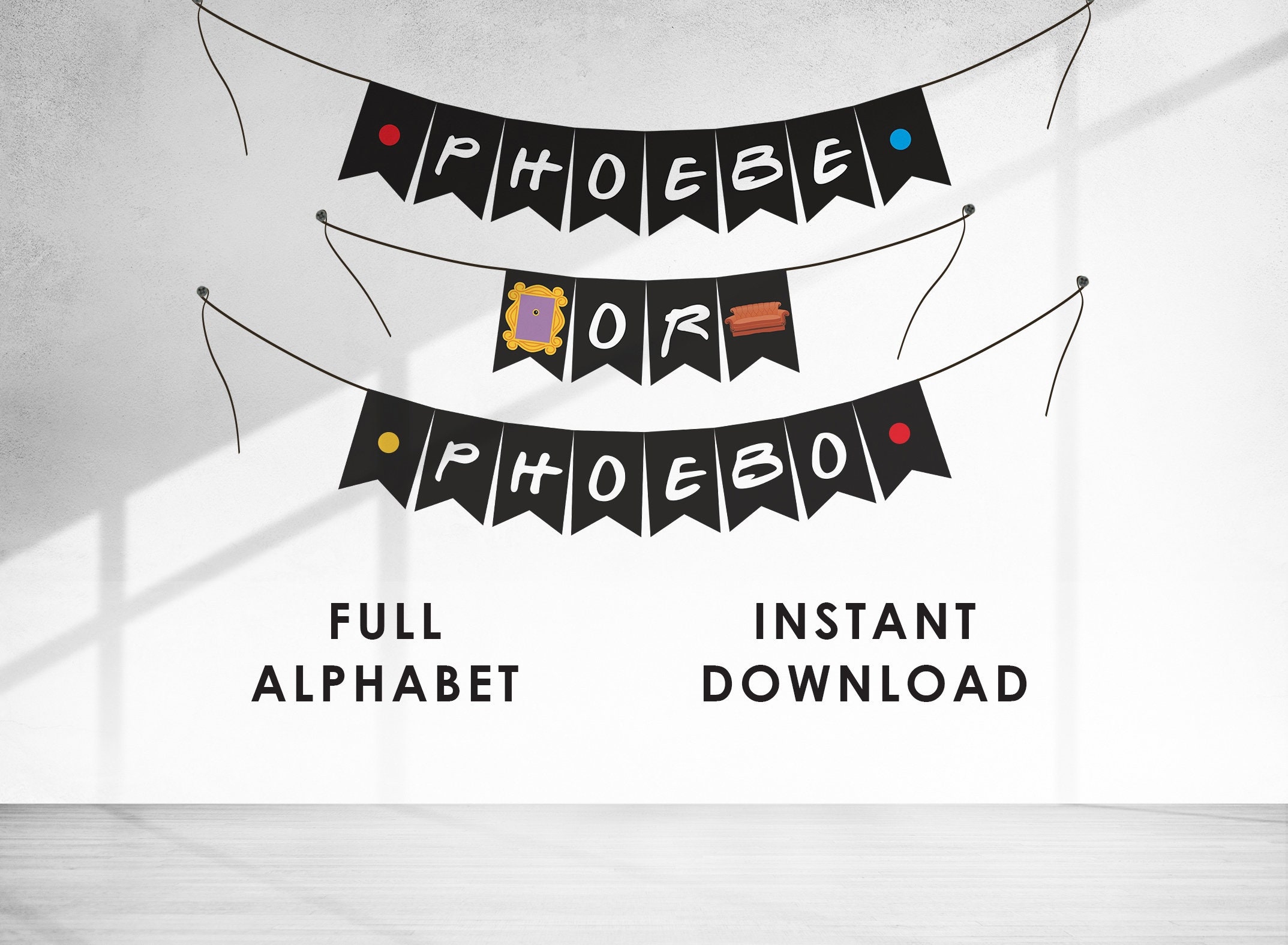 Friends Theme Baby Shower Banner, DIY, Friends Gender Reveal Garland ...