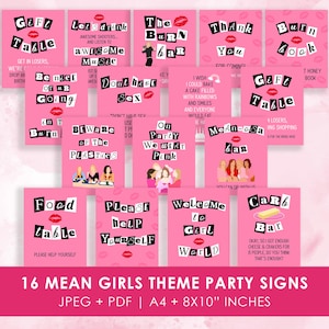 Mean Girls Theme Birthday Party Decor, BUNDLE, Mean Girls Invitation ...