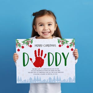 Christmas Daddy Poem Handprint Art Craft, First Xmas Keepsake Memory ...